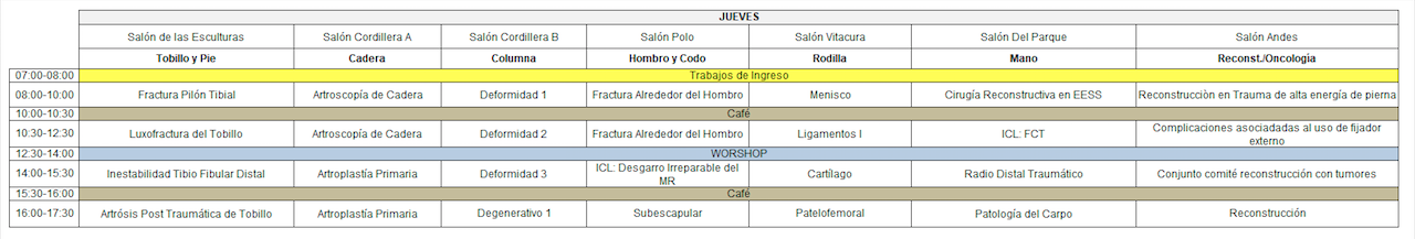 Esquema Congreso SCHOT 2019 – SCHOT