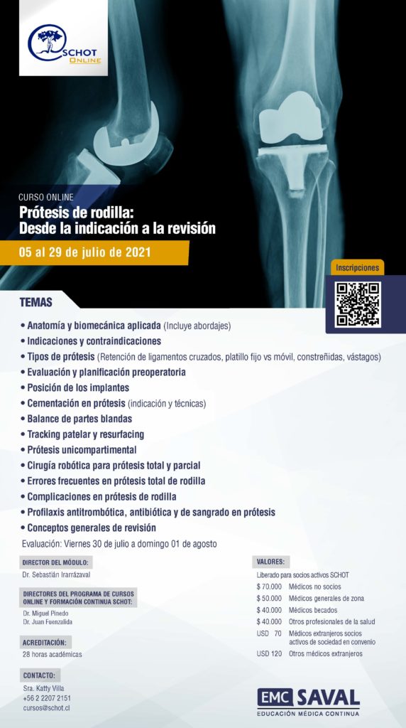 Este lunes 5 de julio comienza el módulo “Prótesis de rodilla: Desde la ...